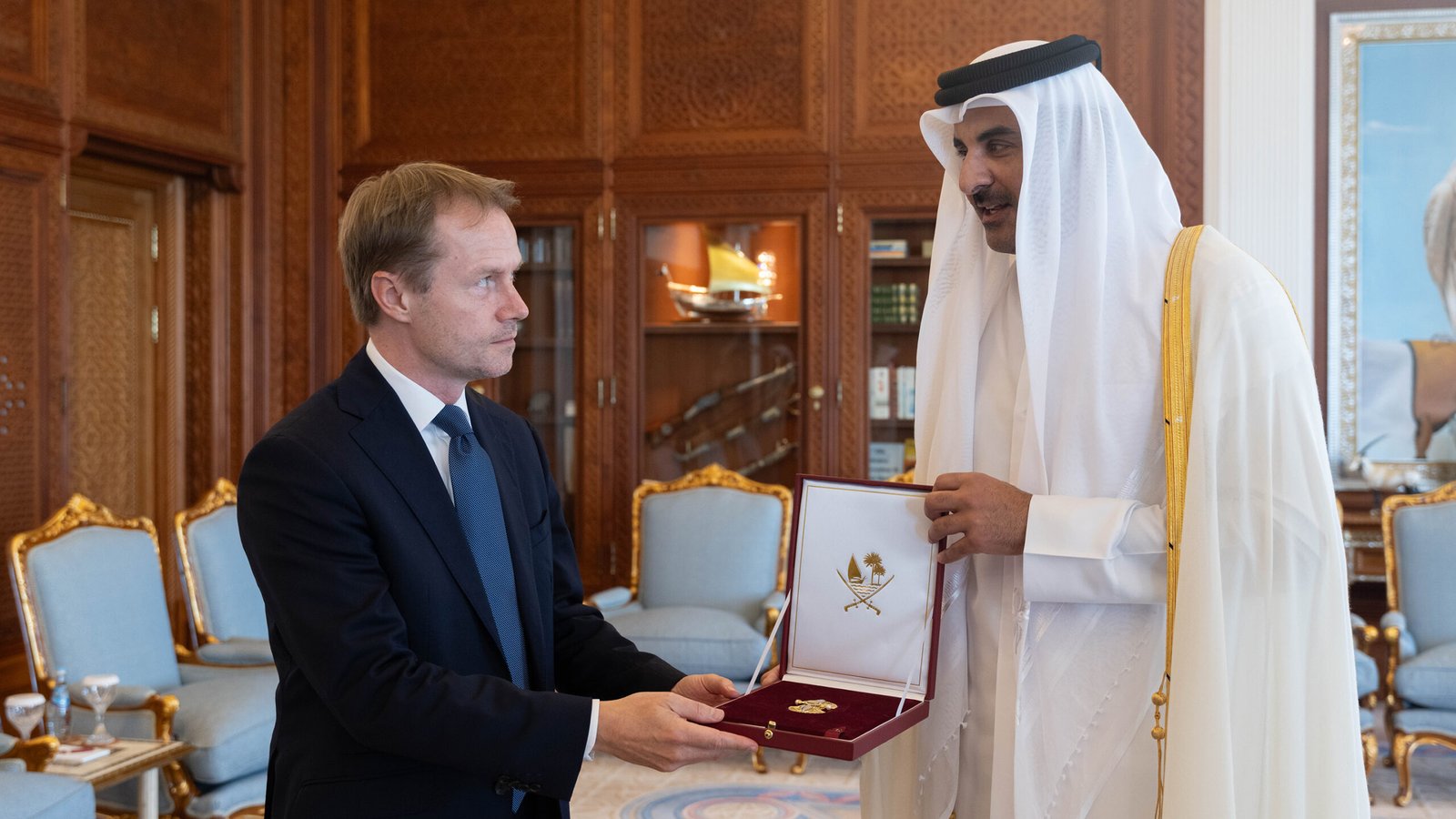Amir Honours Outgoing French Ambassador with Al Wajbah Decoration - The ...